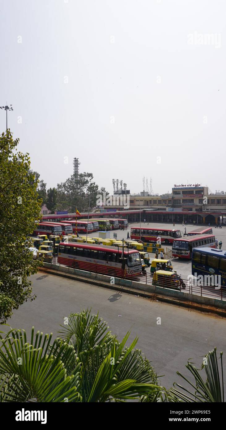 Bangalore, India - January 16 2024: View of Kempegowda or Majestic Bus ...