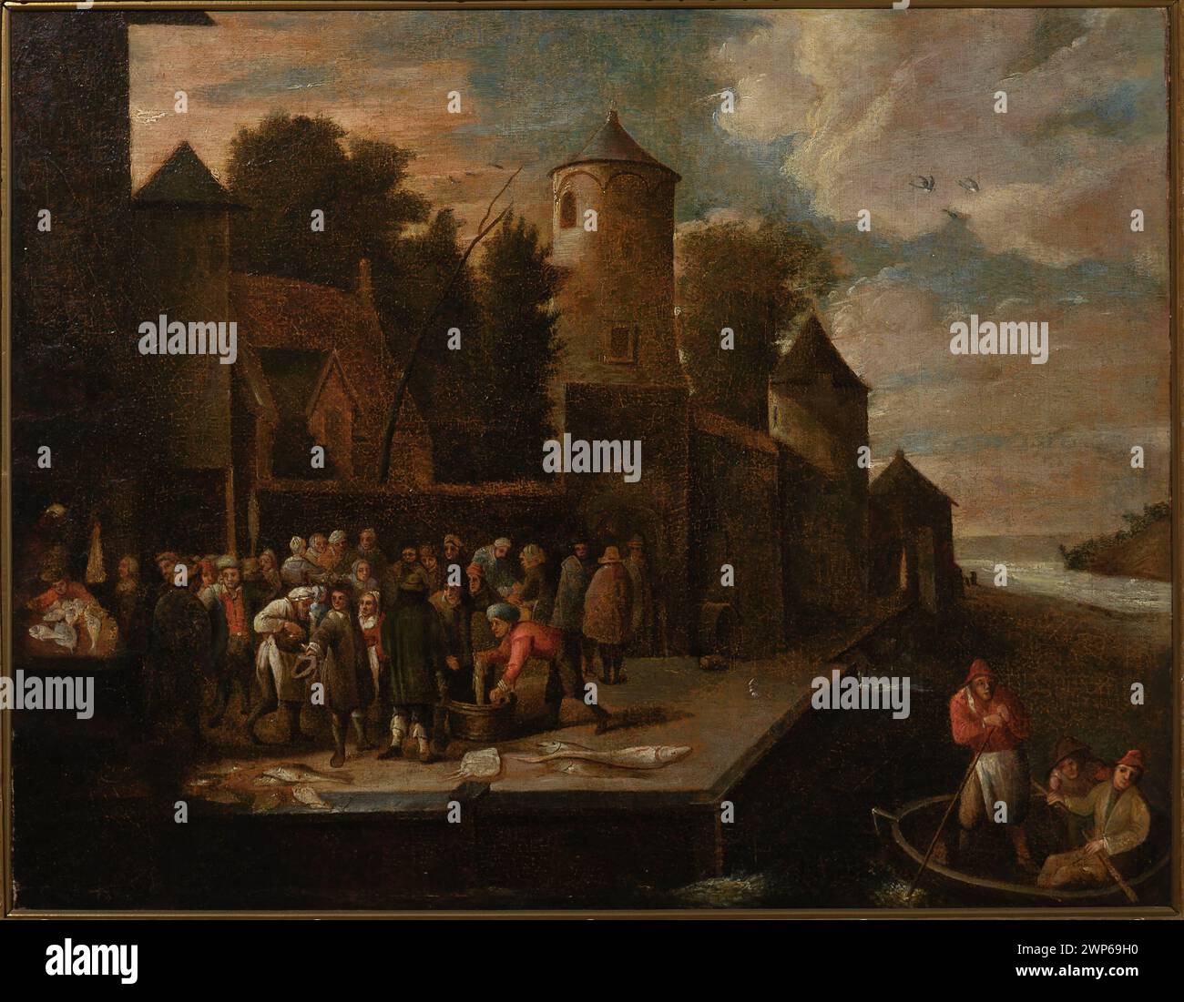 Fish trade in the port; Teniers, David II (1610-1690); 18th century ...