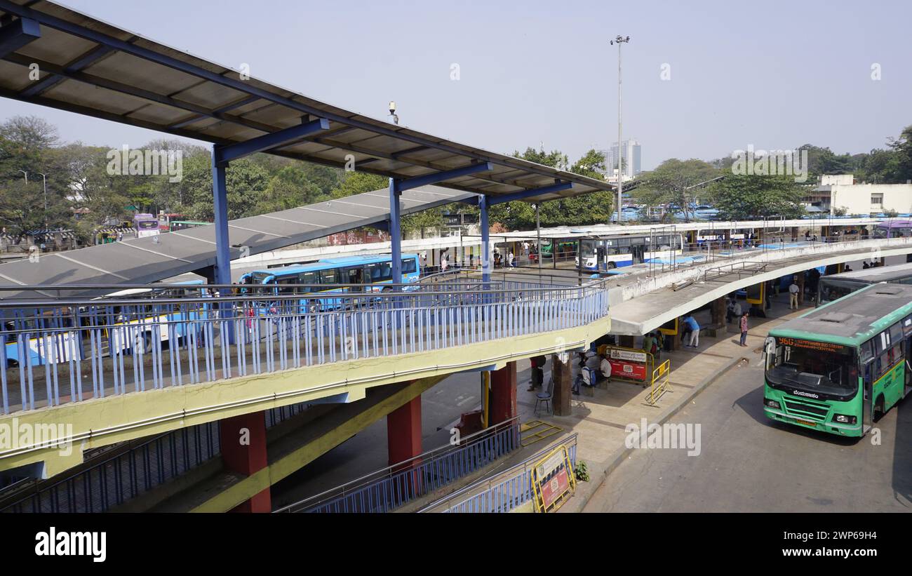 Bangalore, India - January 16 2024: View of Kempegowda or Majestic Bus ...