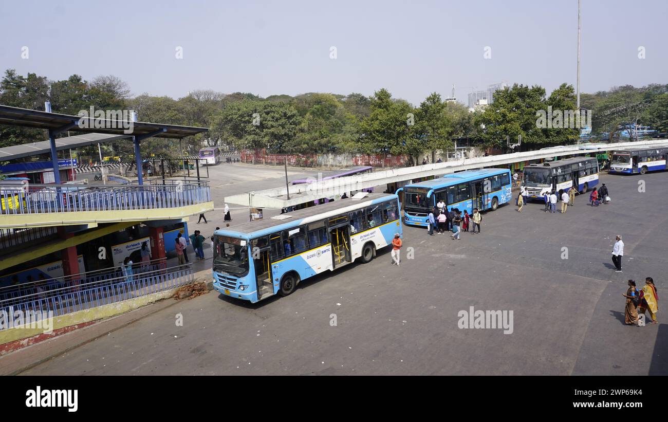 Bangalore, India - January 16 2024: View of Kempegowda or Majestic Bus ...
