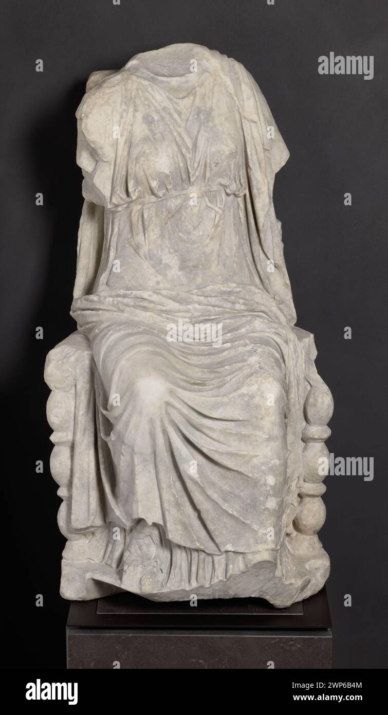 Statue of the goddess Kybele on the throne; 1st century BC Stock Photo ...