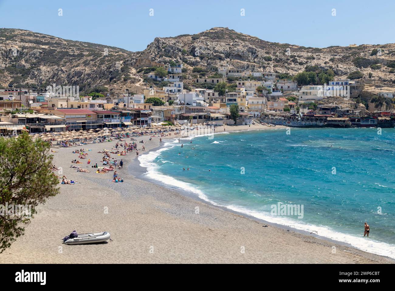 Matala Beach on the island of Crete (Greece Stock Photo - Alamy