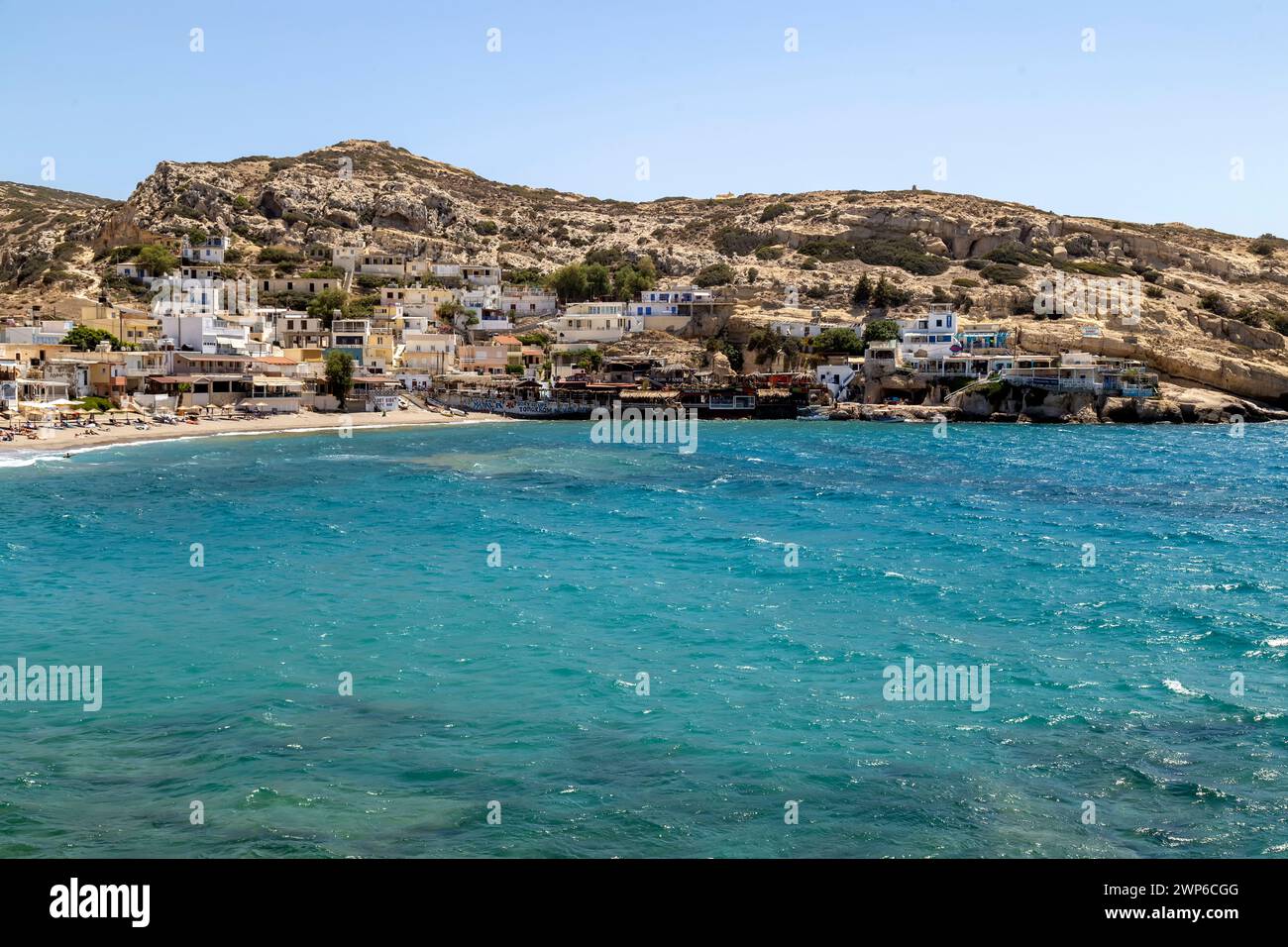 Matala Beach on the island of Crete (Greece Stock Photo - Alamy