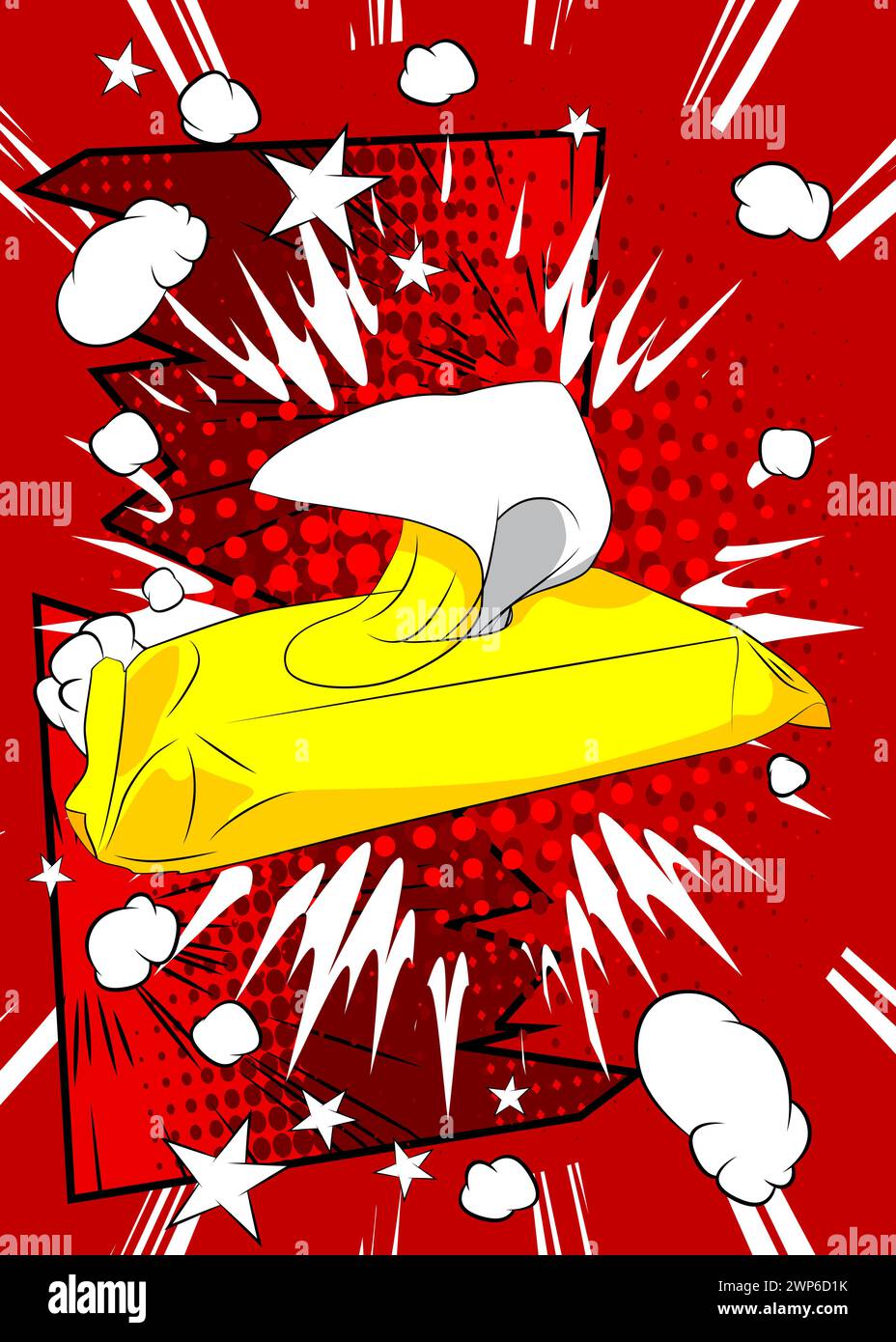 Cartoon Baby Wipe, comic book Wet Wipe. Retro vector comics pop art ...