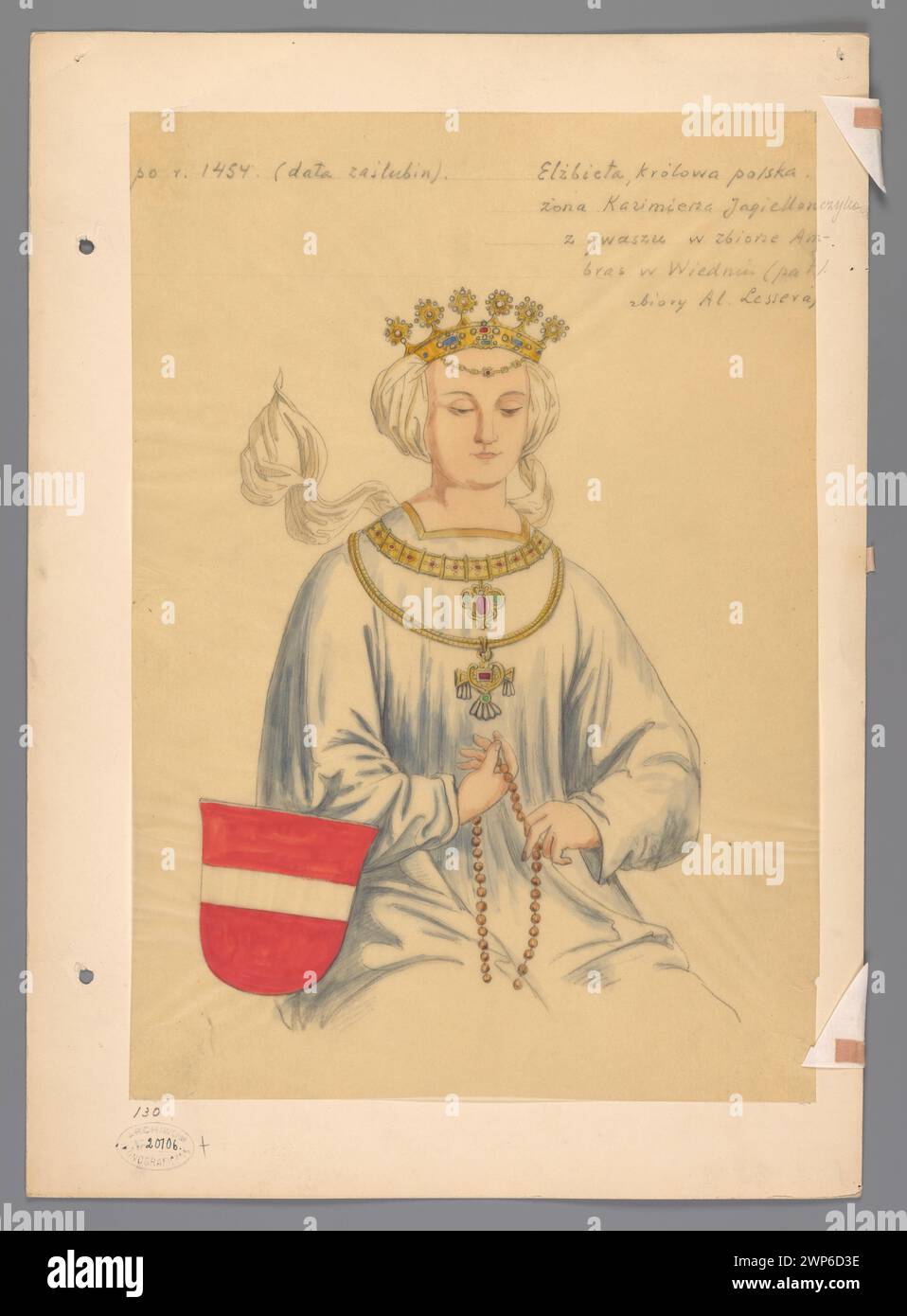 Portrait of the Queen of El Rakuszanka, according to the painted former ...