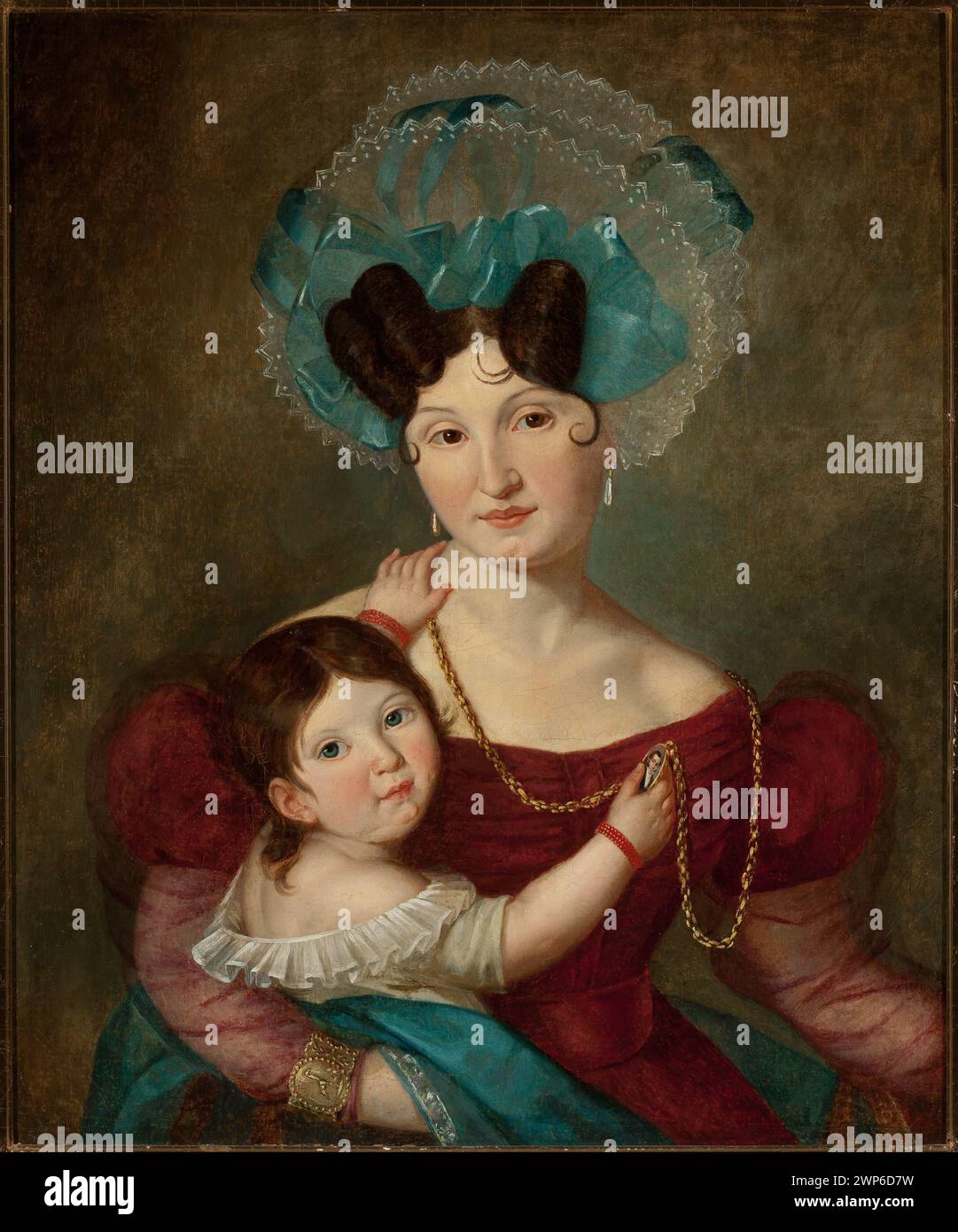 Miniature portrait of Maria Anna Rawiczowa (1807–1887) with her son Jas ...