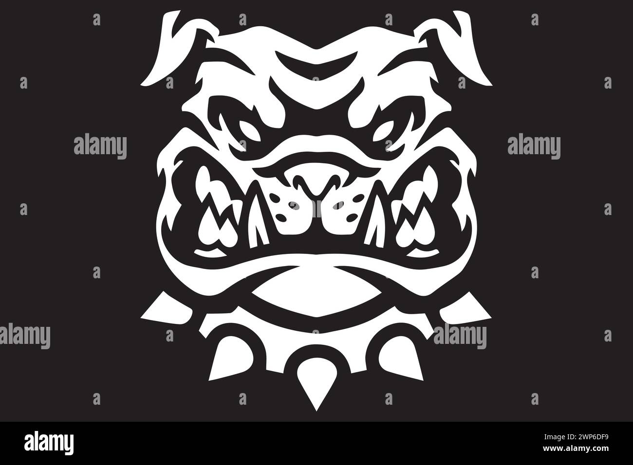 Aggressive Bulldog Mascot Vector – Fierce Animal Logo for Sports and ...