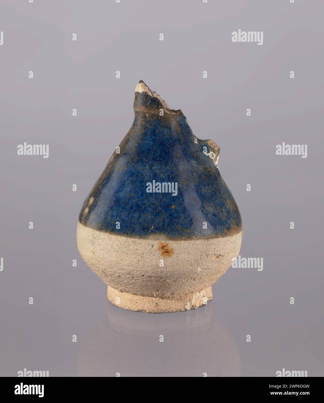 Glass phial from the late 13th to early 14th century, used for holding ...