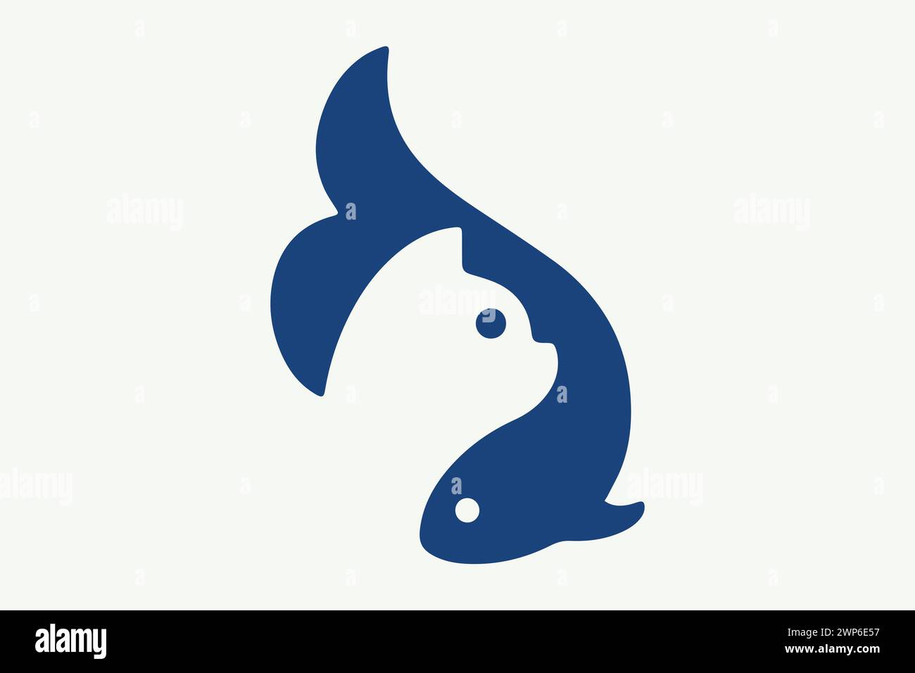 Cat-Fish Optical Illusion Logo | Hidden Animal Vector Design Stock ...