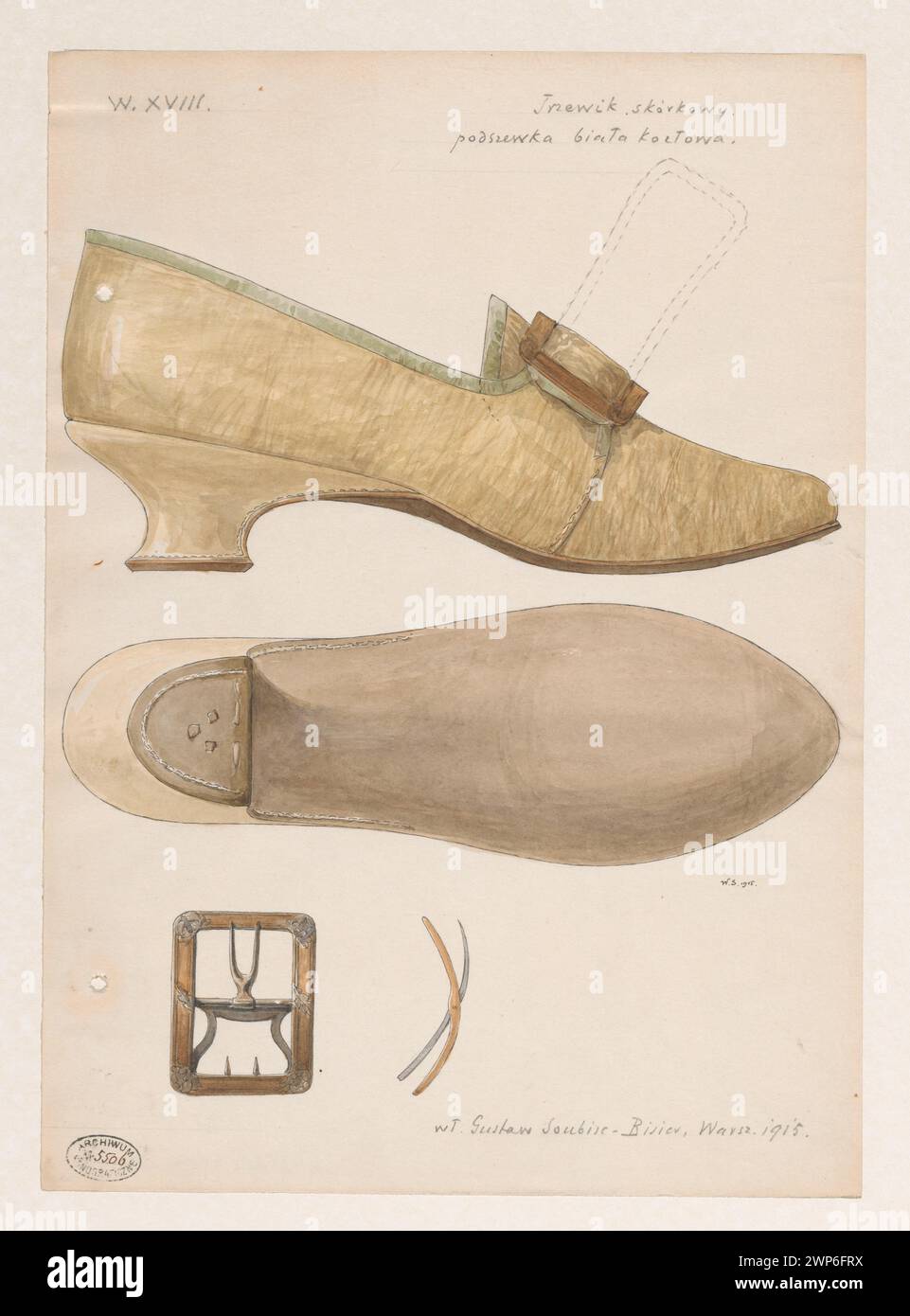 Skin shoes with lining white goat (18th century), in the Gustaw Subise ...