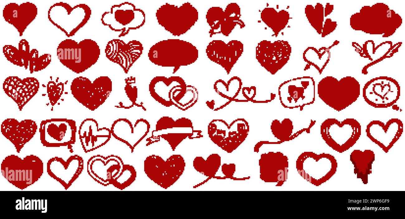 Assorted red heart designs for various themes Stock Vector Image & Art ...