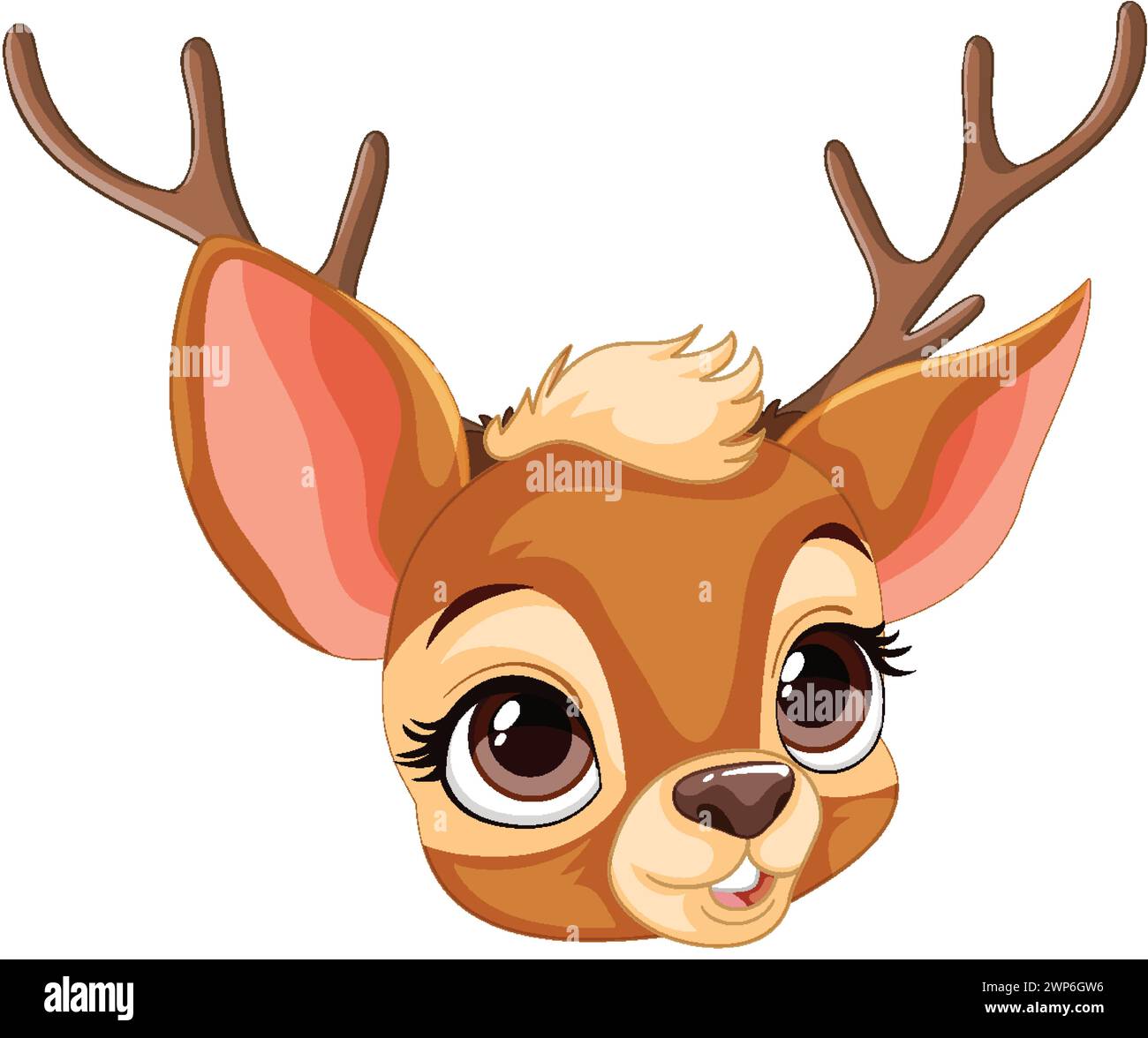 Cute stylized young deer with big eyes Stock Vector Image & Art - Alamy