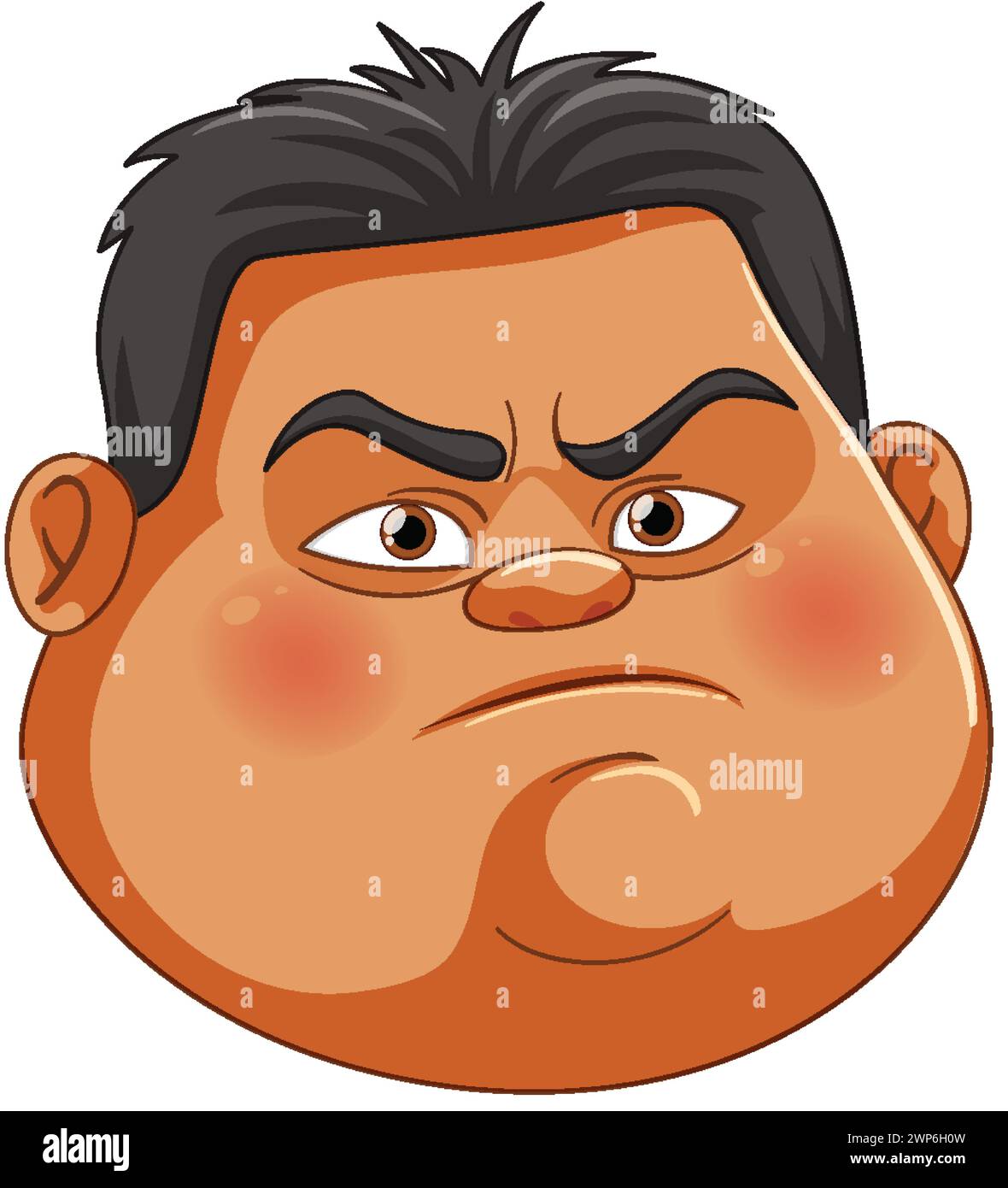 Vector illustration of a displeased cartoon man Stock Vector Image ...