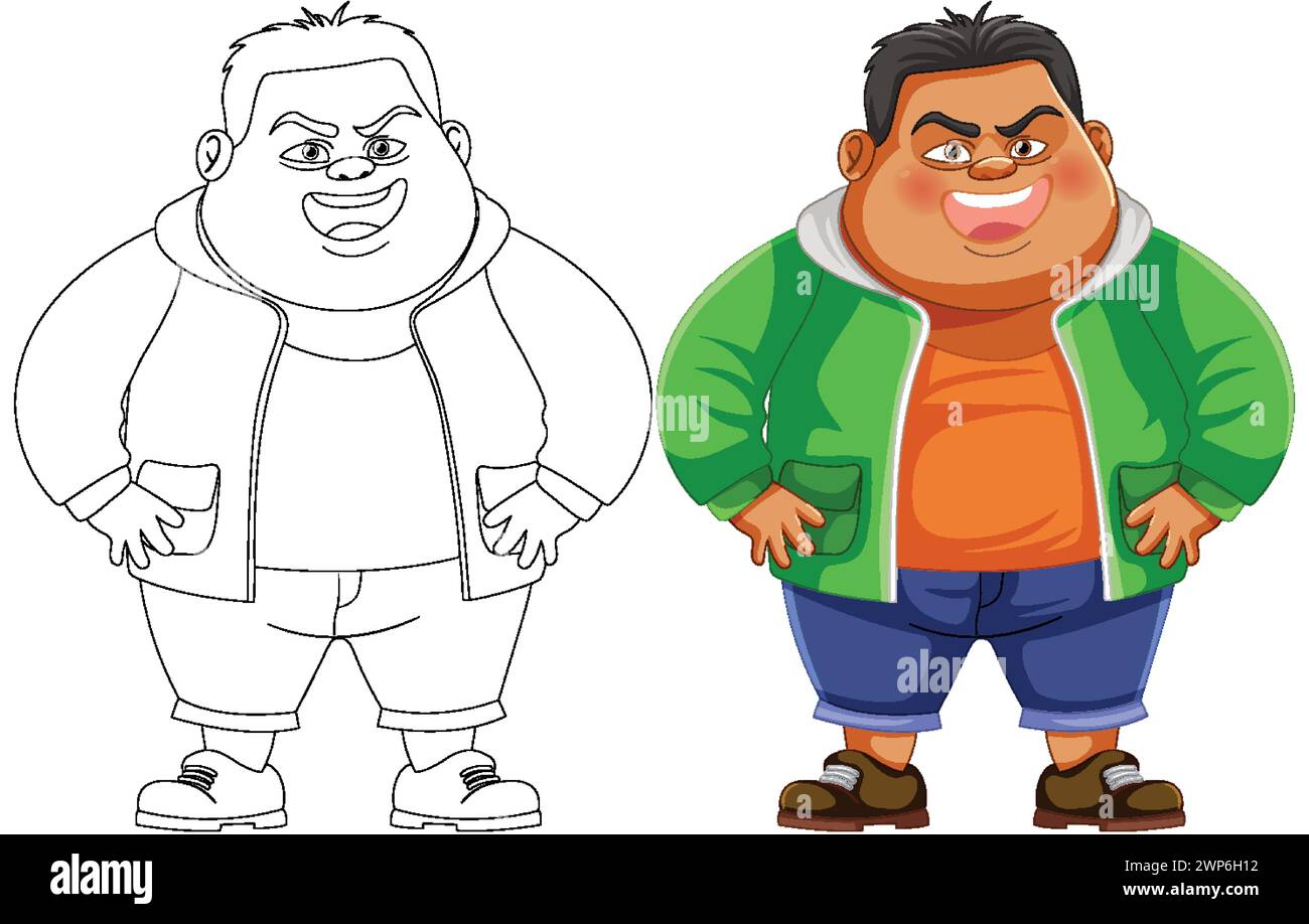 Two-stage illustration of a cartoon character Stock Vector Image & Art ...