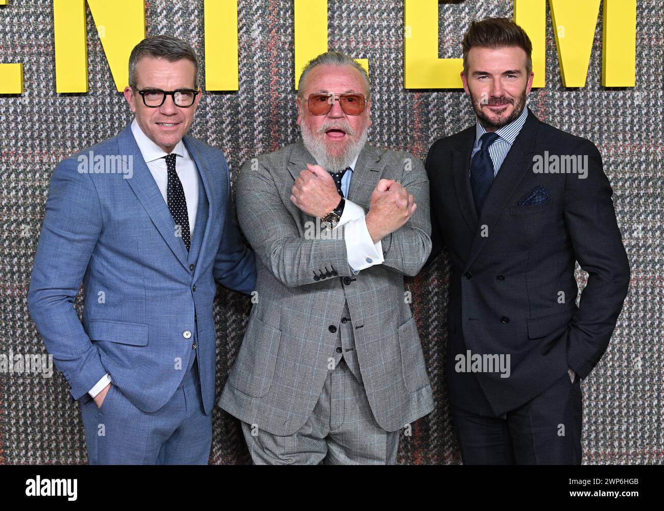 London, UK. 05th Mar, 2024. Max Beesley, Ray Winstone and David Beckham ...