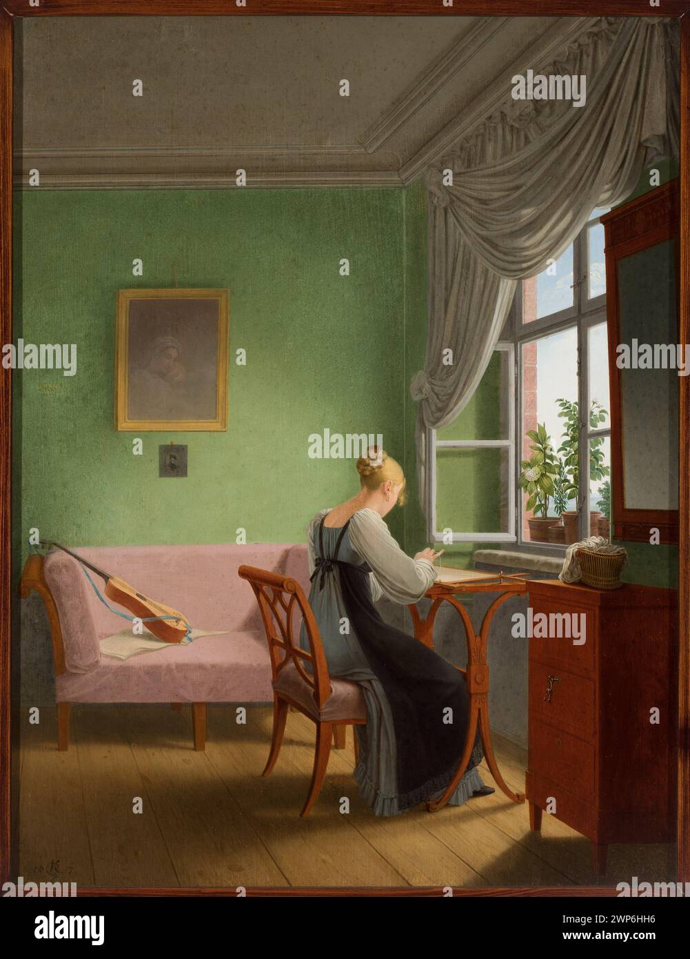 Window embroidery machine; Kersting, Georg Friedrich (1785-1847); 1817 ...