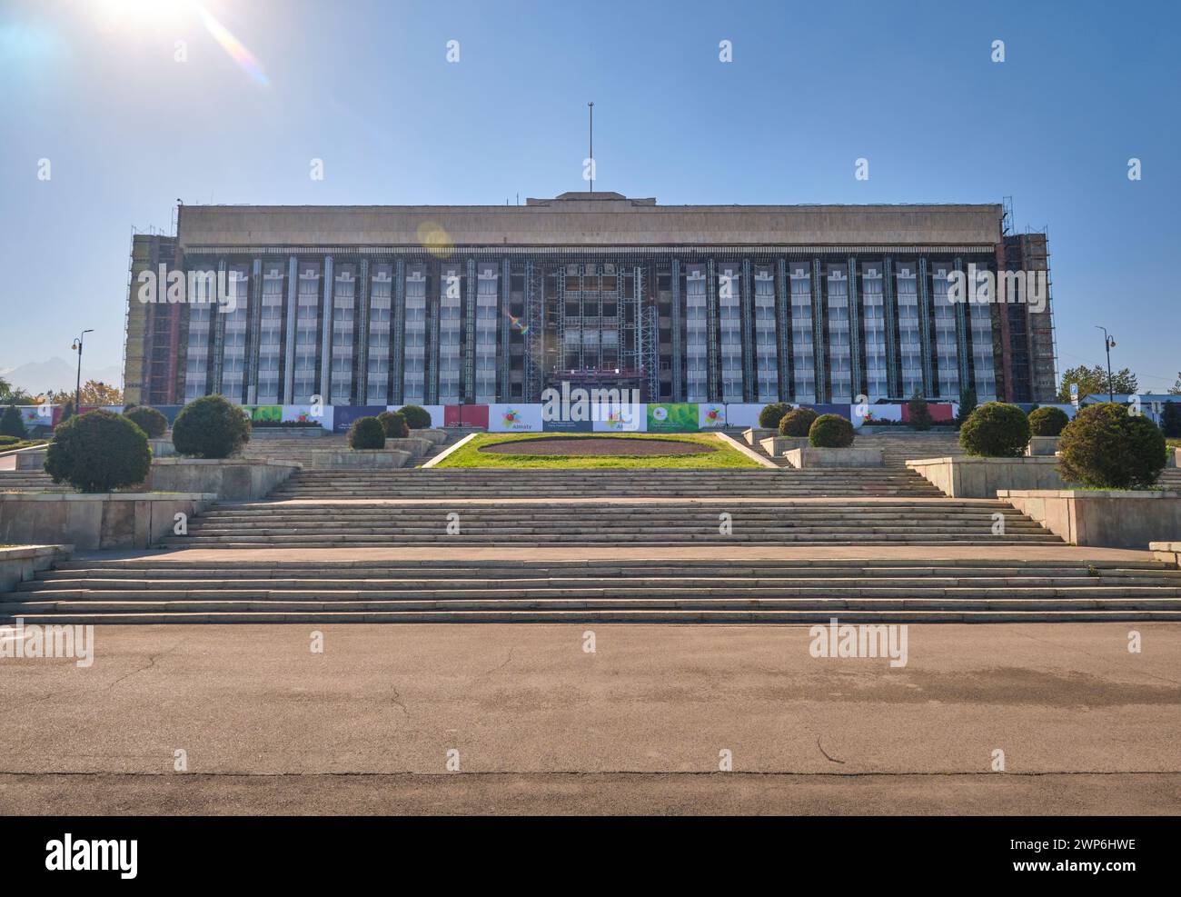 The burned front facade of City Hall, former Communist Party's Central ...