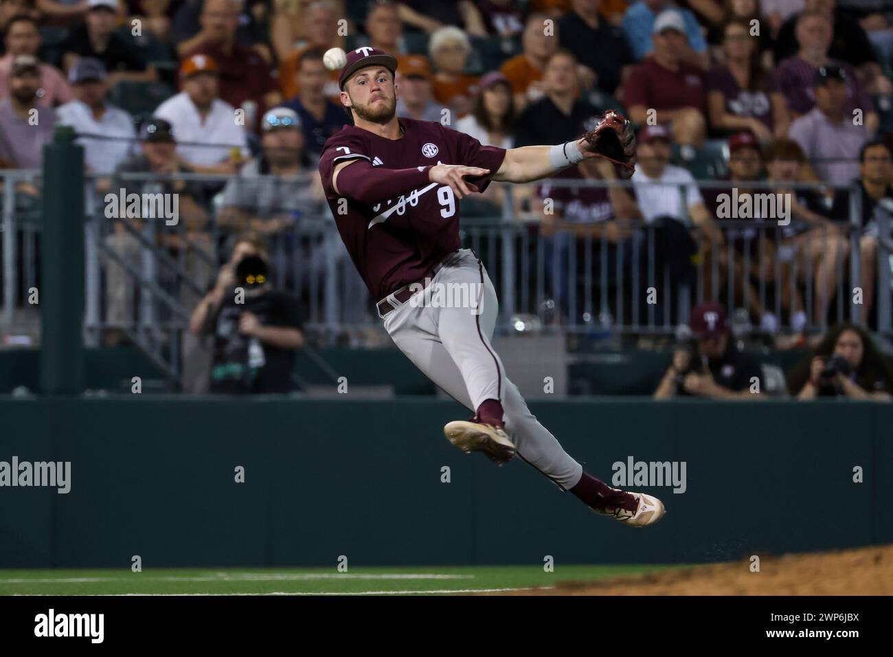 AUSTIN, TX - MARCH 05: Texas A&M utility Gavin Grahovac (9) attempts to ...