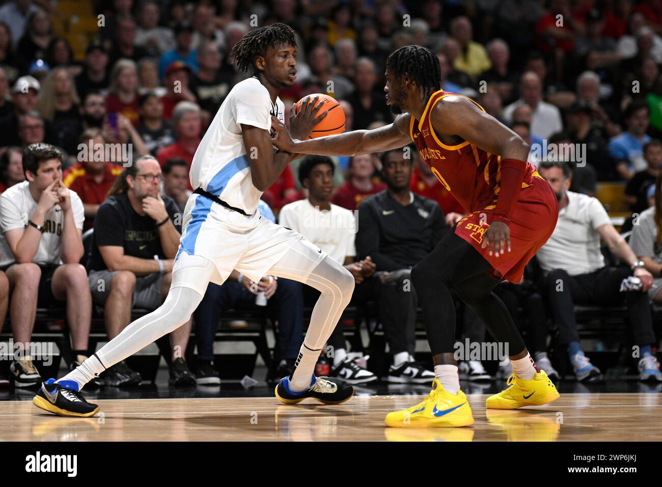 Central Florida forward Thierno Sylla, left, is defended by Iowa State ...