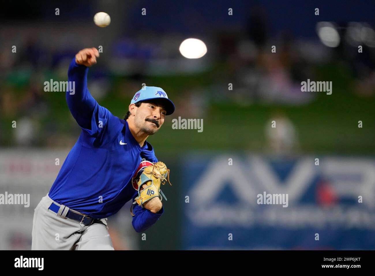 Chicago Cubs relief pitcher Frankie Scalzo Jr. throws during the third ...