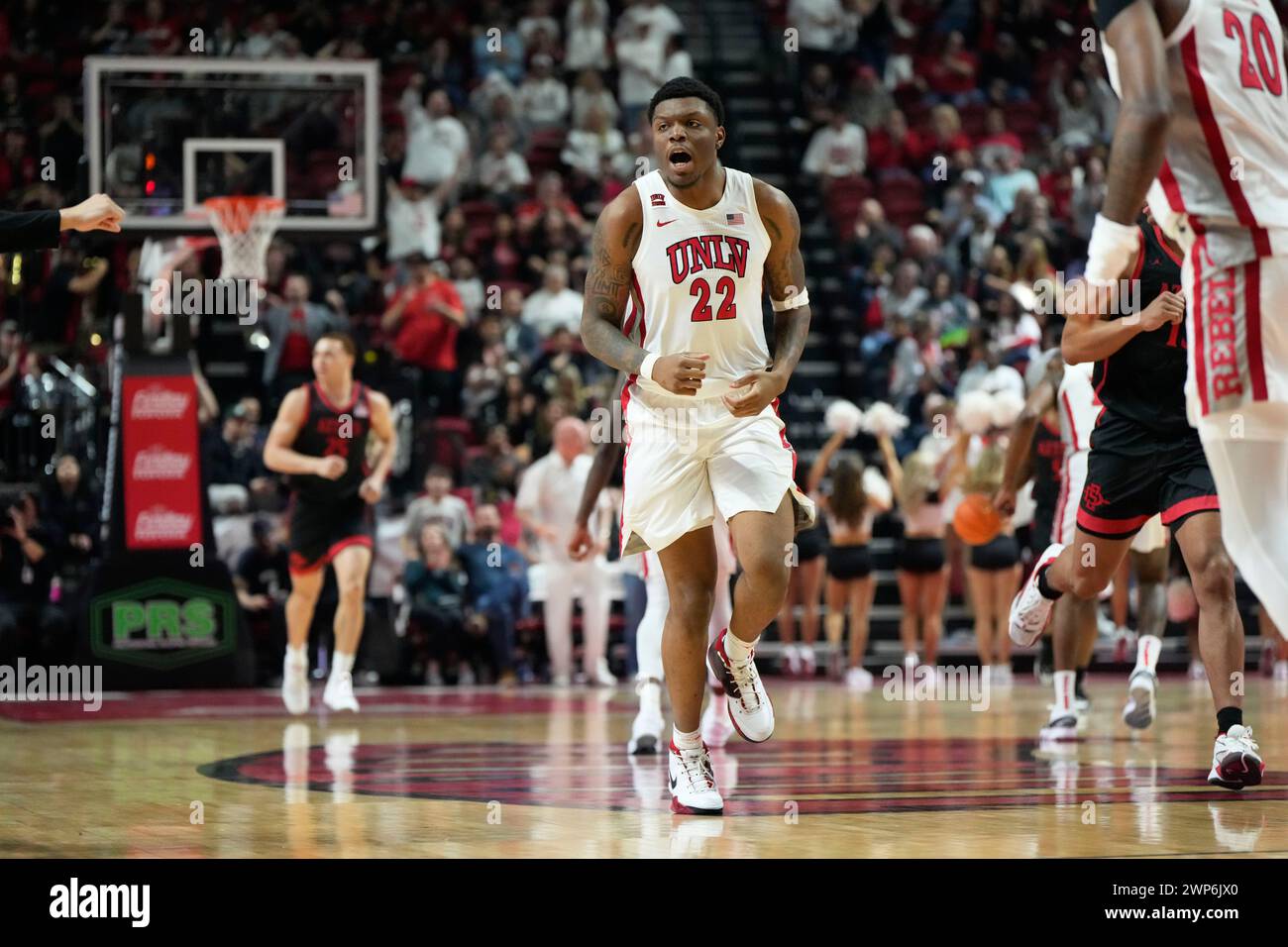 UNLV forward Karl Jones (22) reacts after scoring against San Diego ...