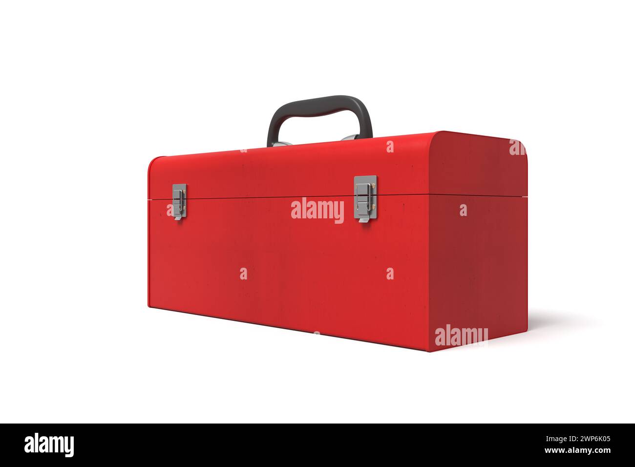 Red toolbox closed on a plain backdrop Stock Photo - Alamy