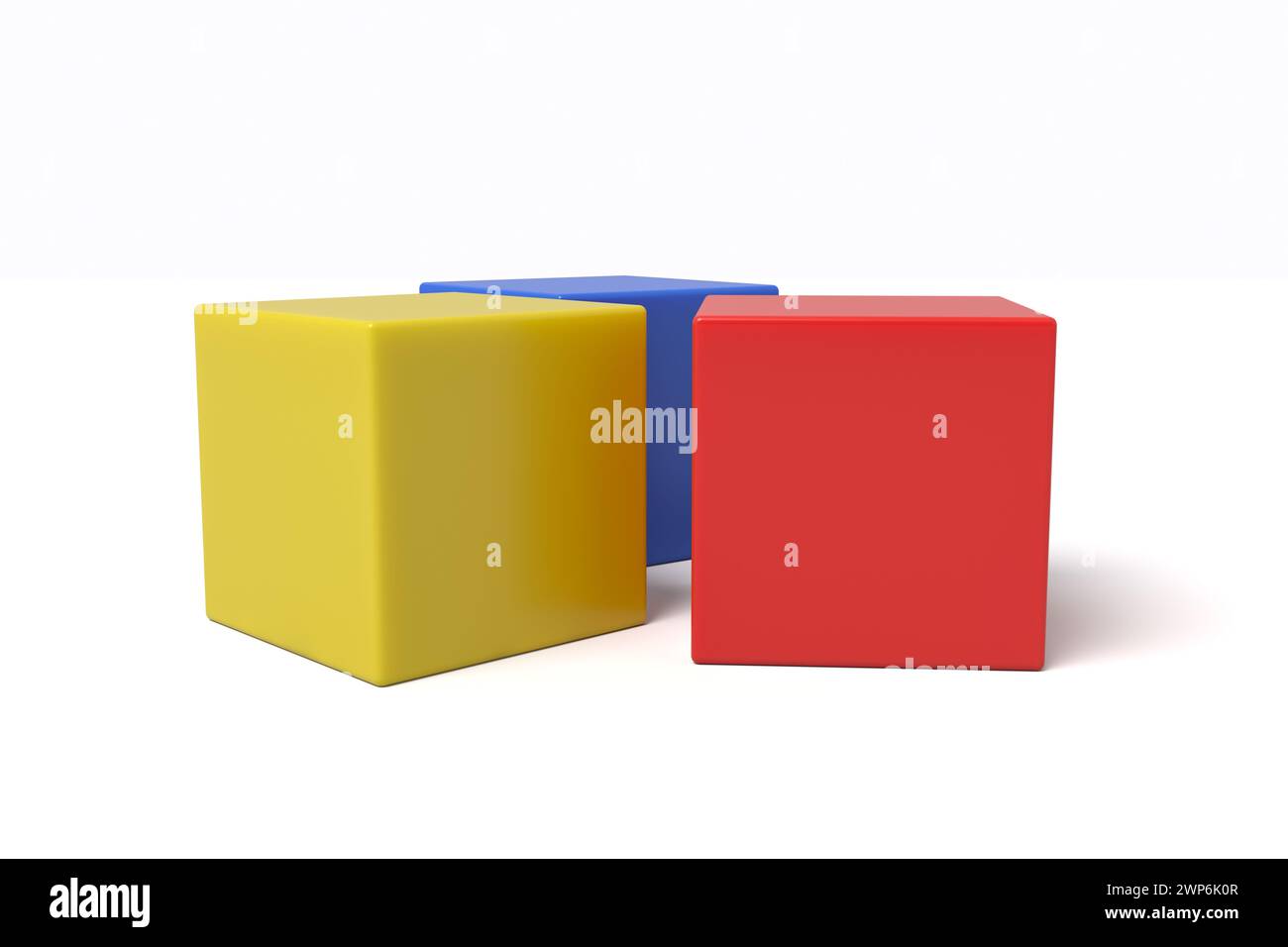 Contrast of primary color cubes on white Stock Photo - Alamy