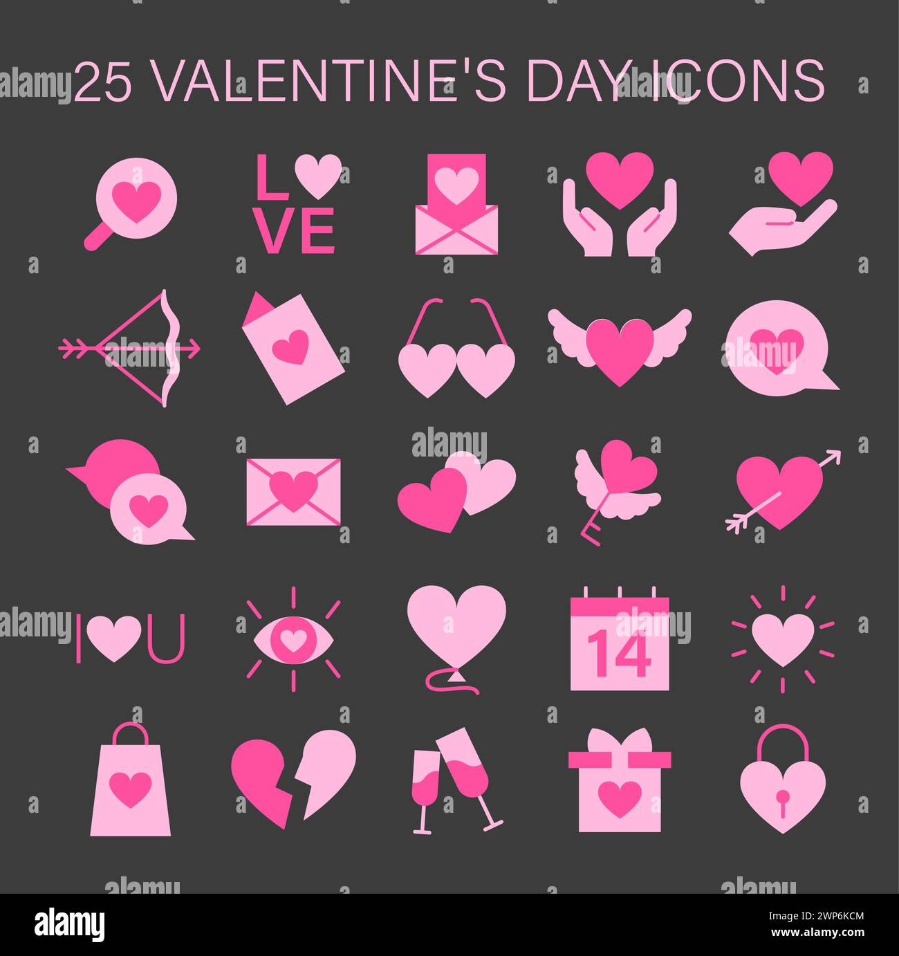 Valentine's Day icon set capturing essence of love with hearts, gifts ...