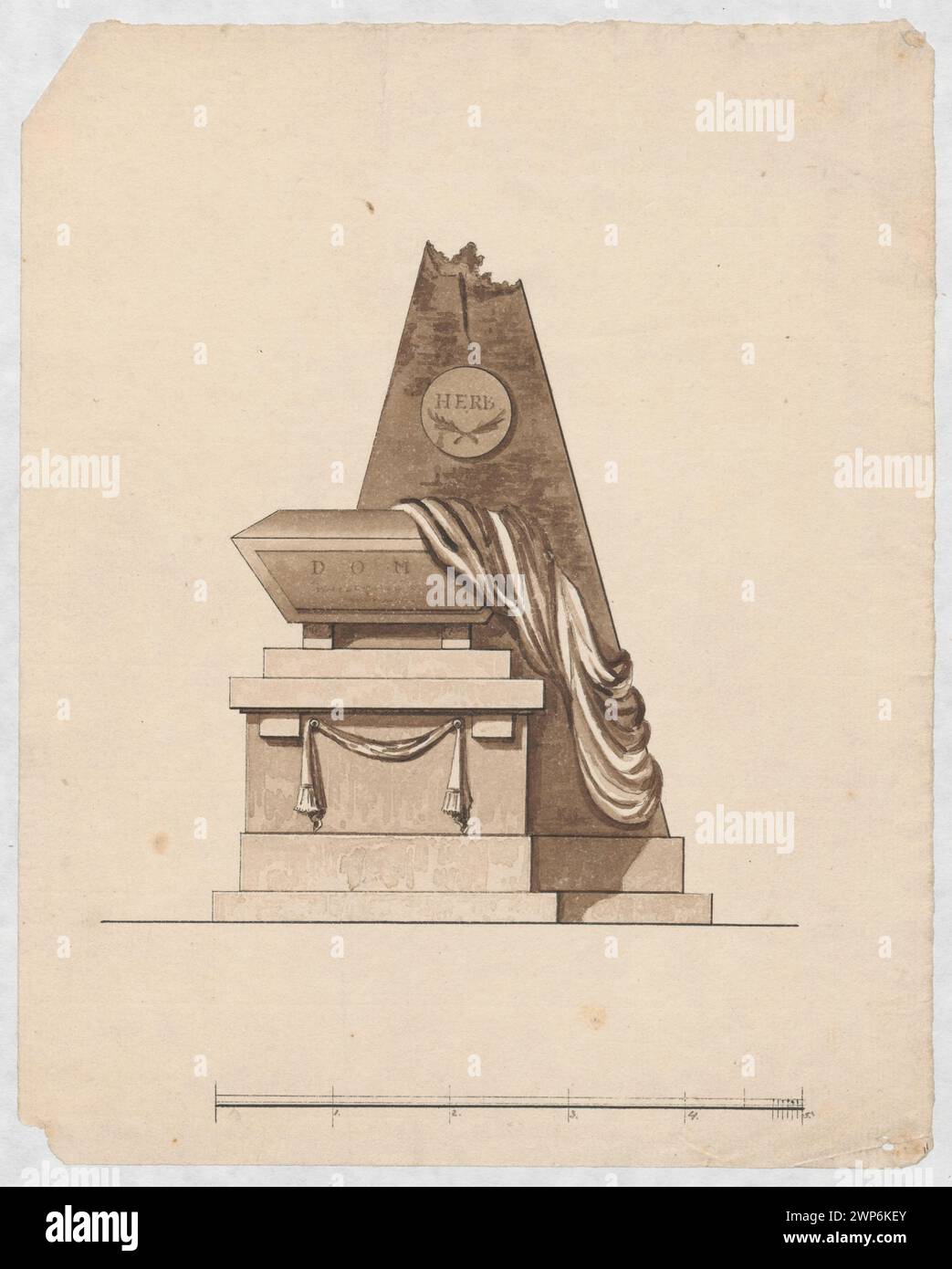 Classicist tombstone with TUMB On a pedestal and pyramid in the ...