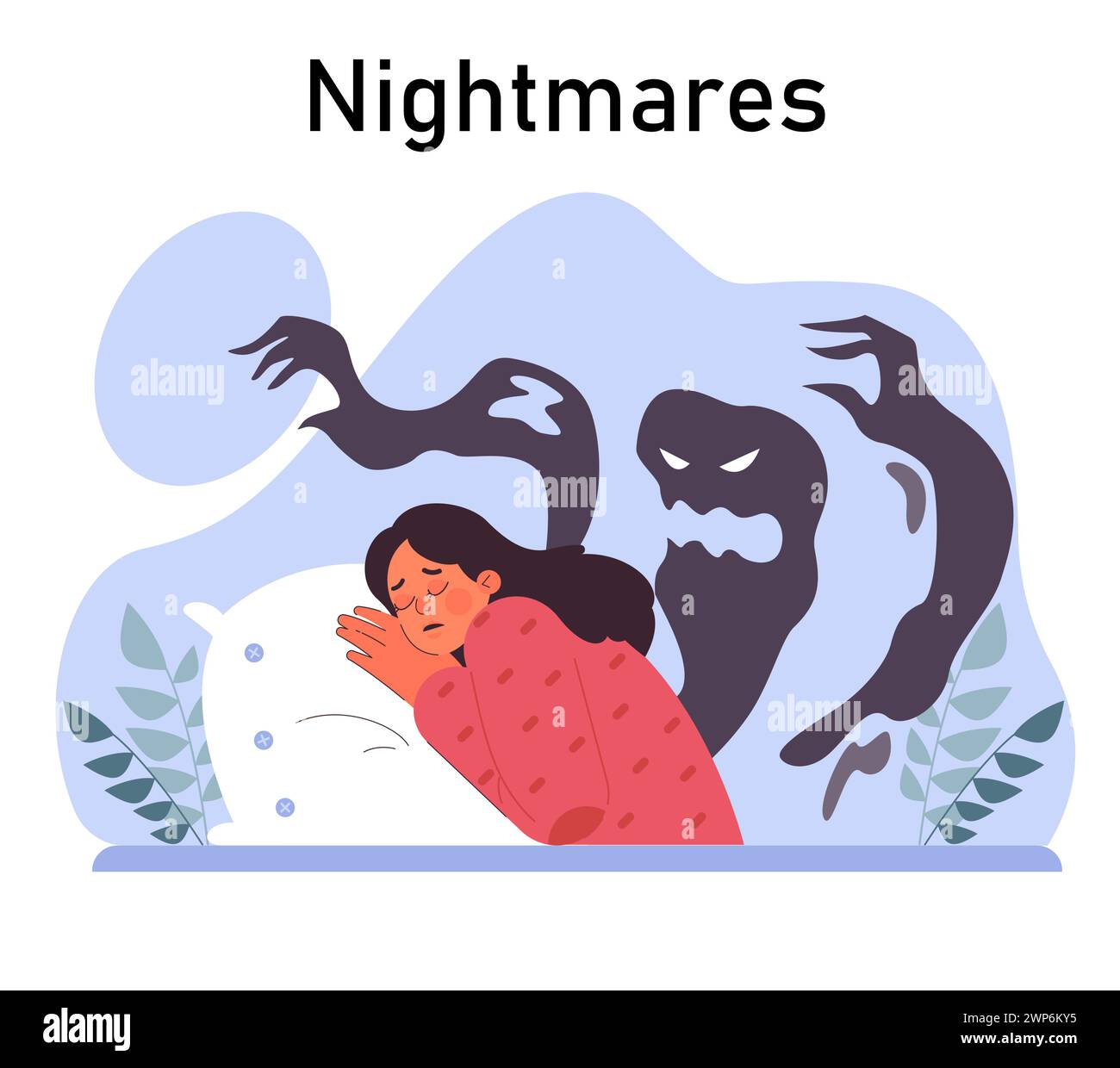 Post traumatic stress disorder. Female character suffering from mental ...