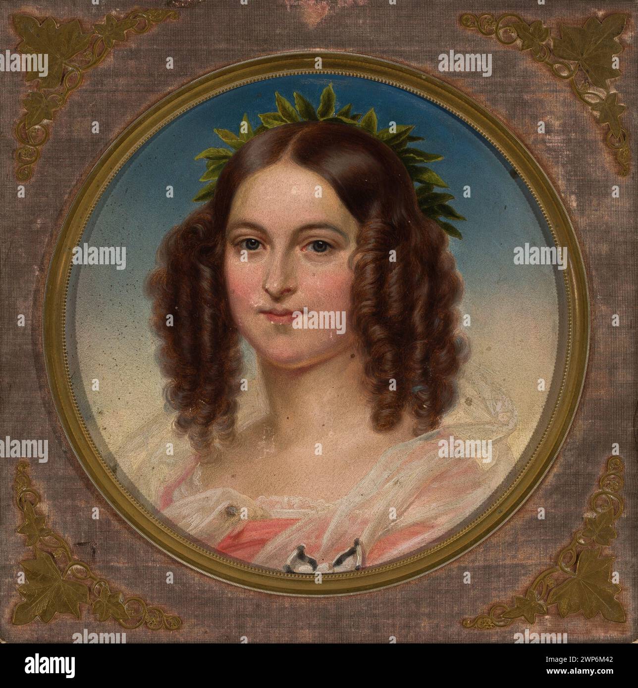 Portrait of a young woman with a laurel knowing; 19th century (1800-00 ...