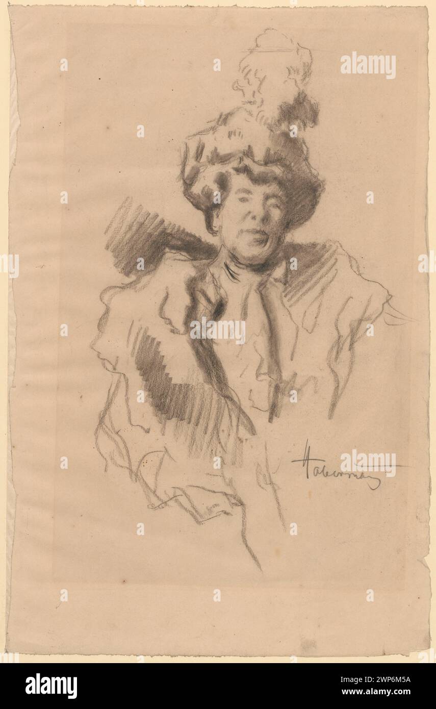 Women's portrait, Verso: Sketch of the figural scene; Habermann, Hugo ...