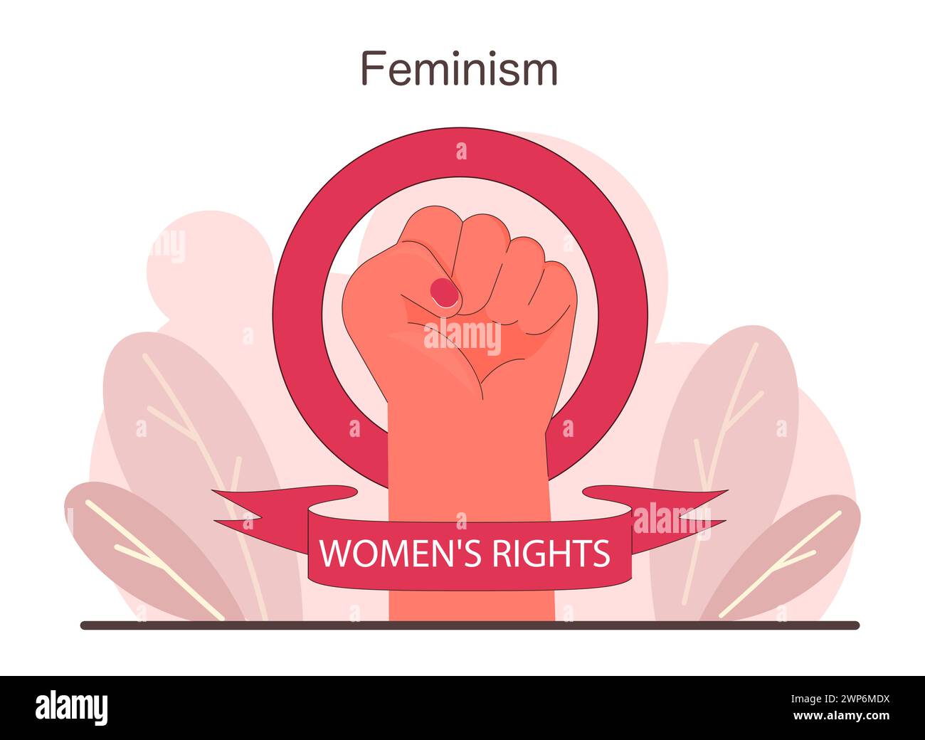 A raised fist enclosed in a circle, symbolizing women's empowerment and ...