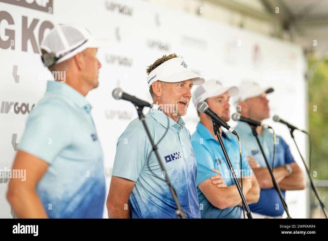 Co-Captain Henrik Stenson, Co-Captain Ian Poulter, Sam Horsfield, and ...