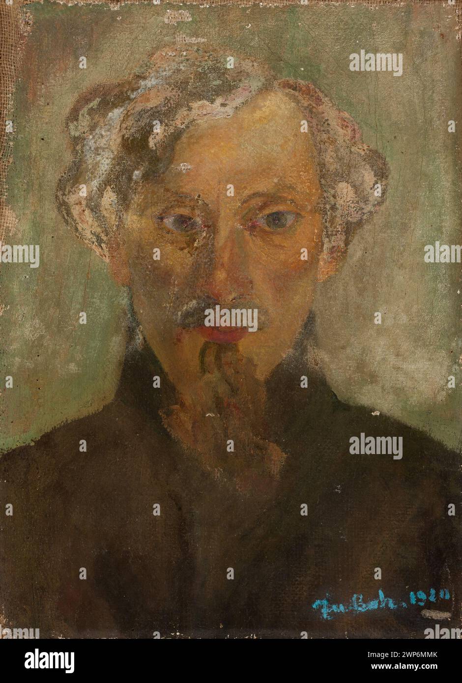 The interwar period, contemporary painting, men's portraits Stock Photo ...