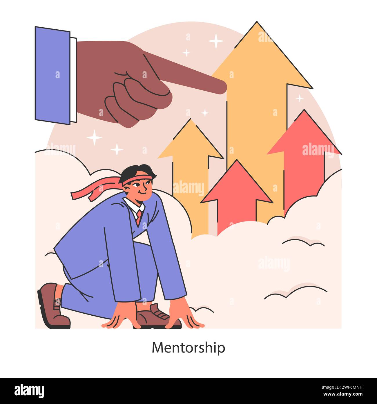 Life navigation. Man receiving direction and support from a mentor ...