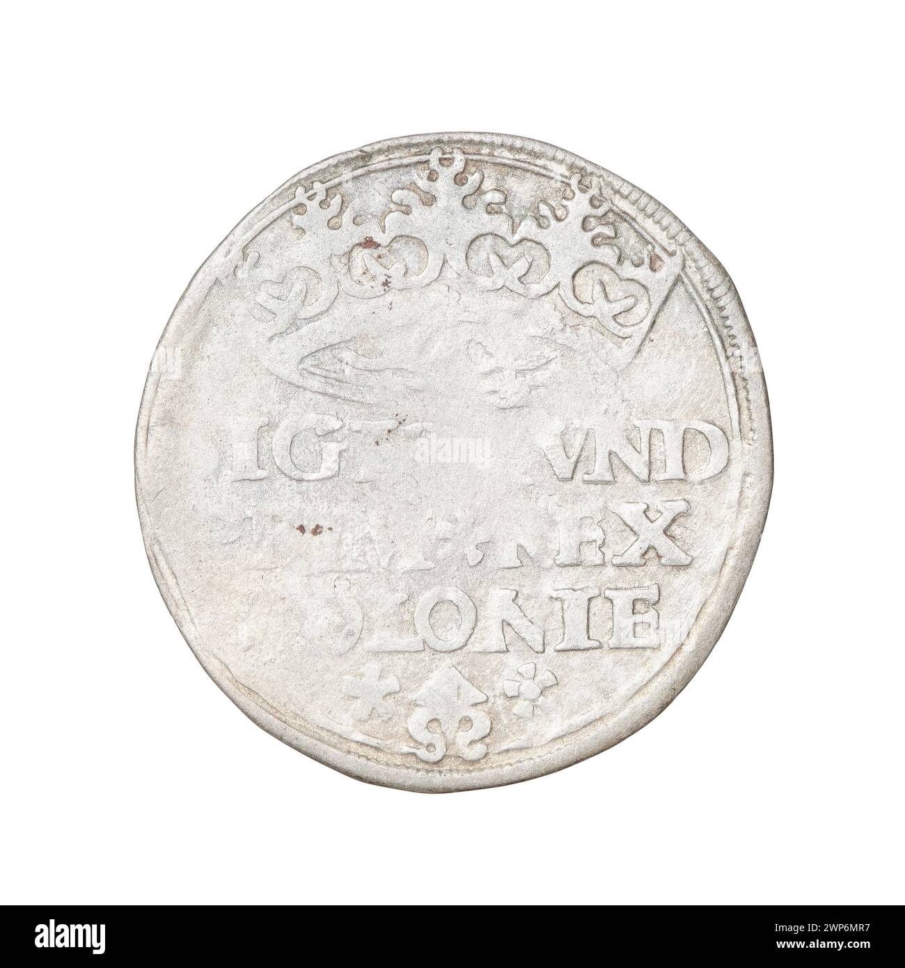 Crown penny coin issued in 1528 during the reign of King Zygmunt I ...