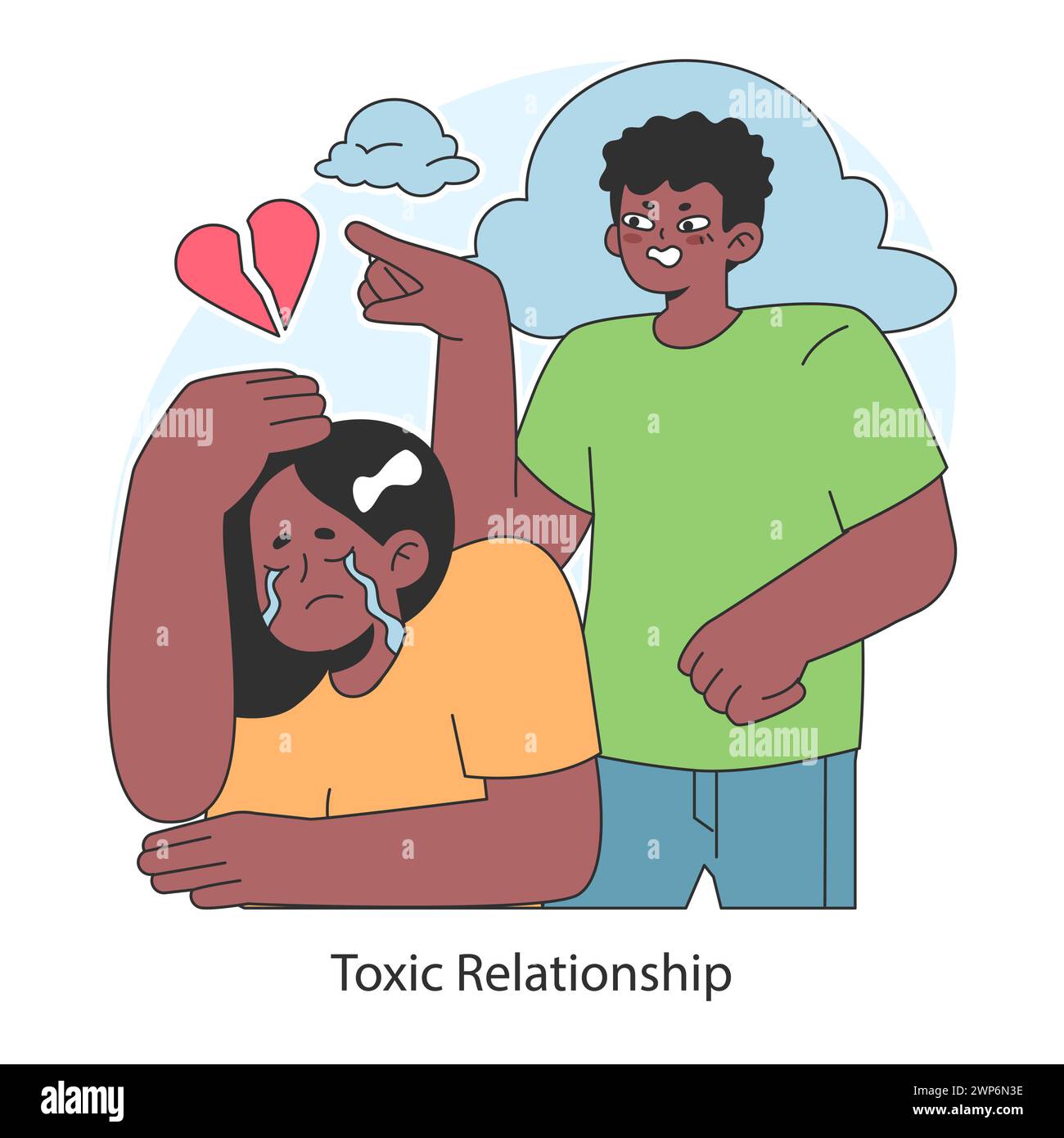 Toxic relationship. Emotional abuse and manipulation. Heartbroken girl ...