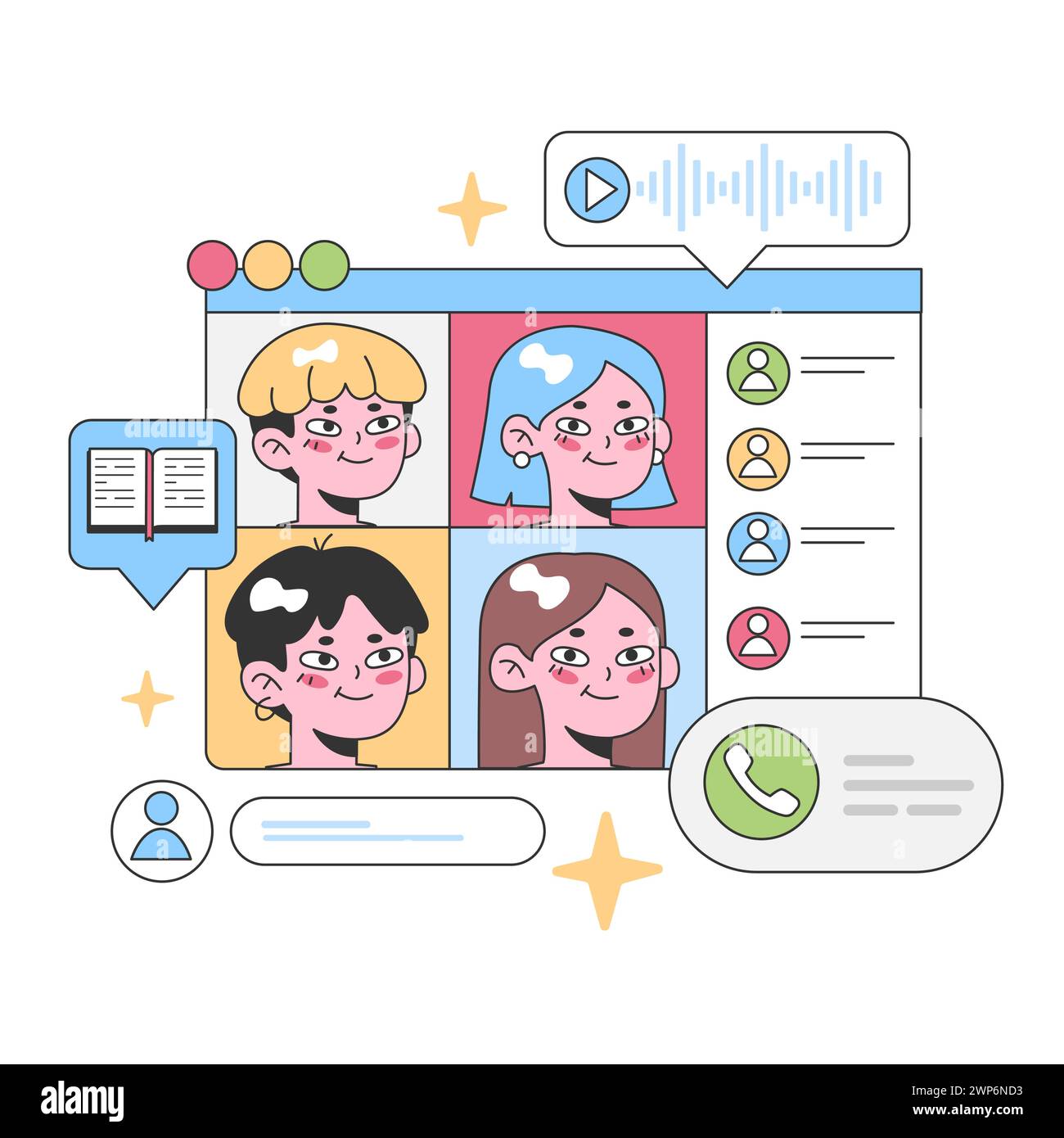 Group chat features Stock Vector Images - Alamy