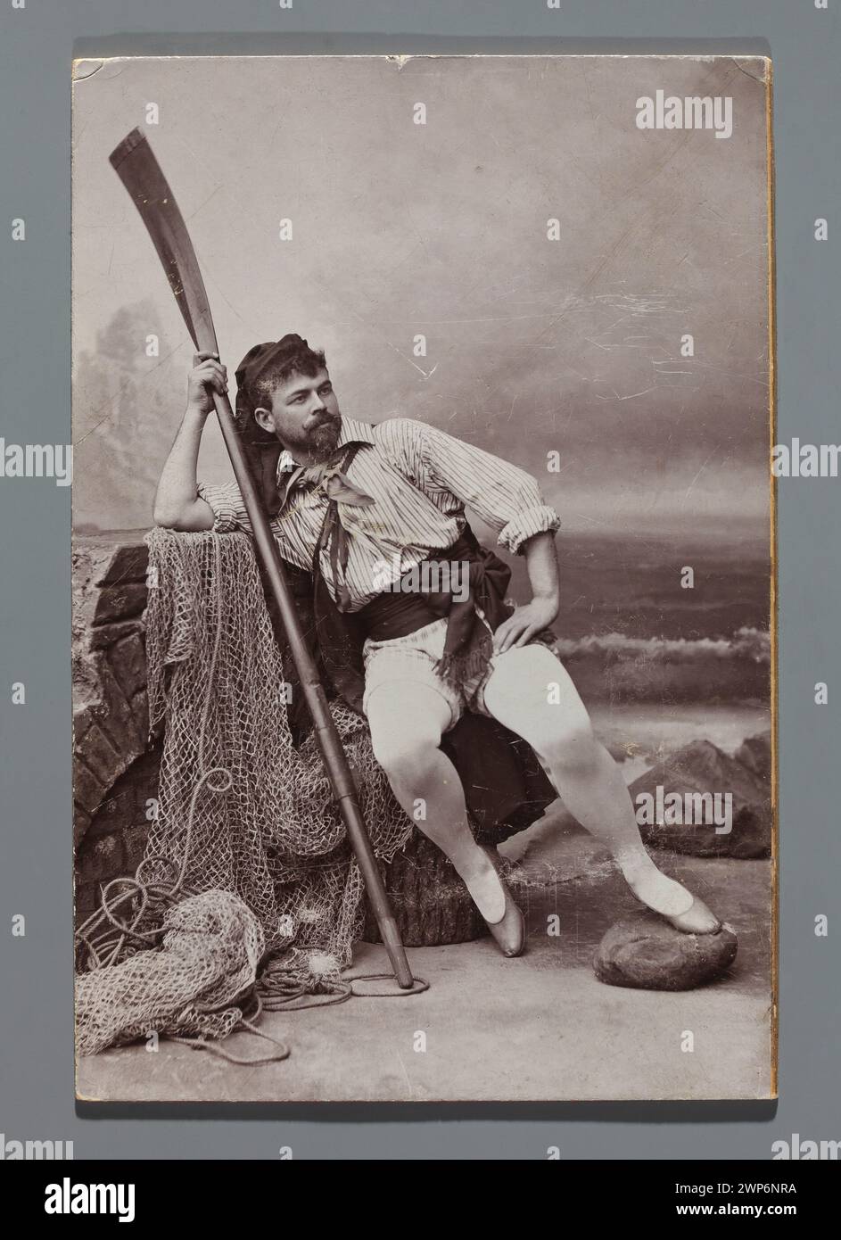 Full-length portrait of an actor in a fisherman's stage costume around ...