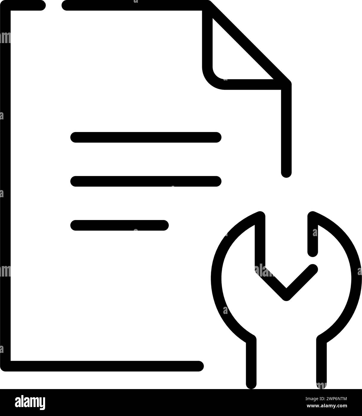 Digital file engineering toolkit. File symbol and wrench. Pixel perfect ...