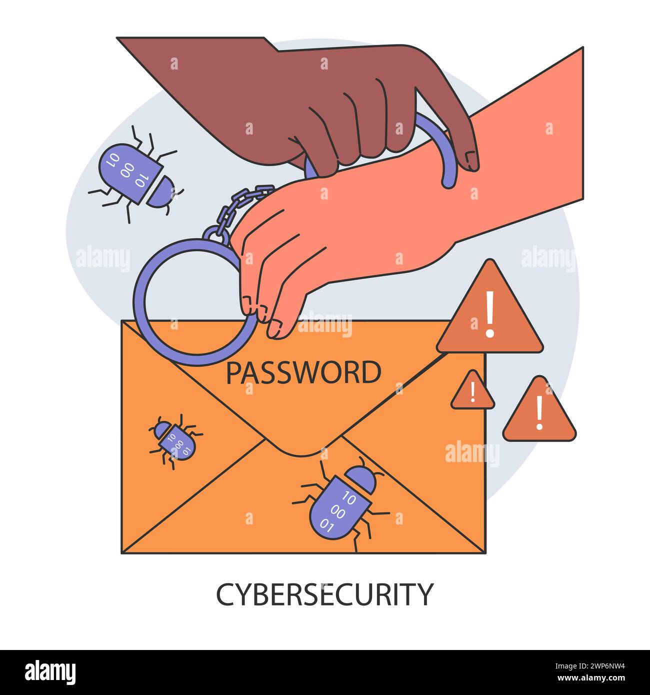 Data Privacy Cyber Or Web Security Hand Secures A Digital Envelope Labeled Against Lurking