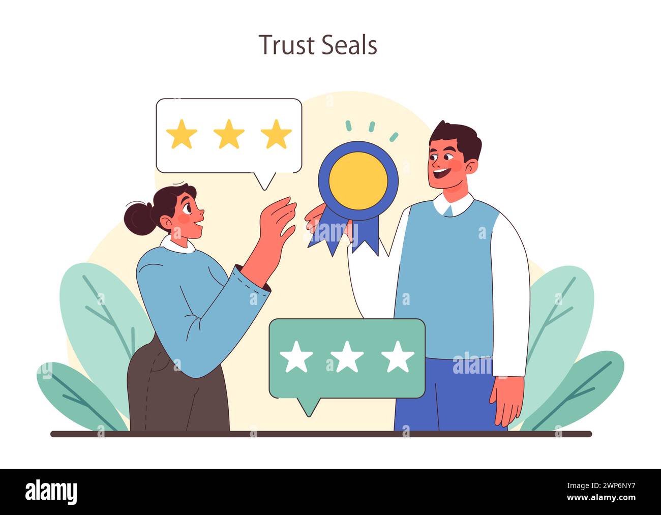 Trust Seals concept. Awarding excellence with verified ratings and ...