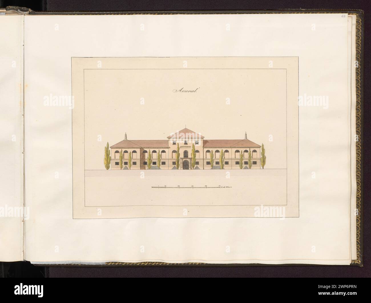 This 1837 lithographic print depicts the Arsenal in Warsaw. Created by ...
