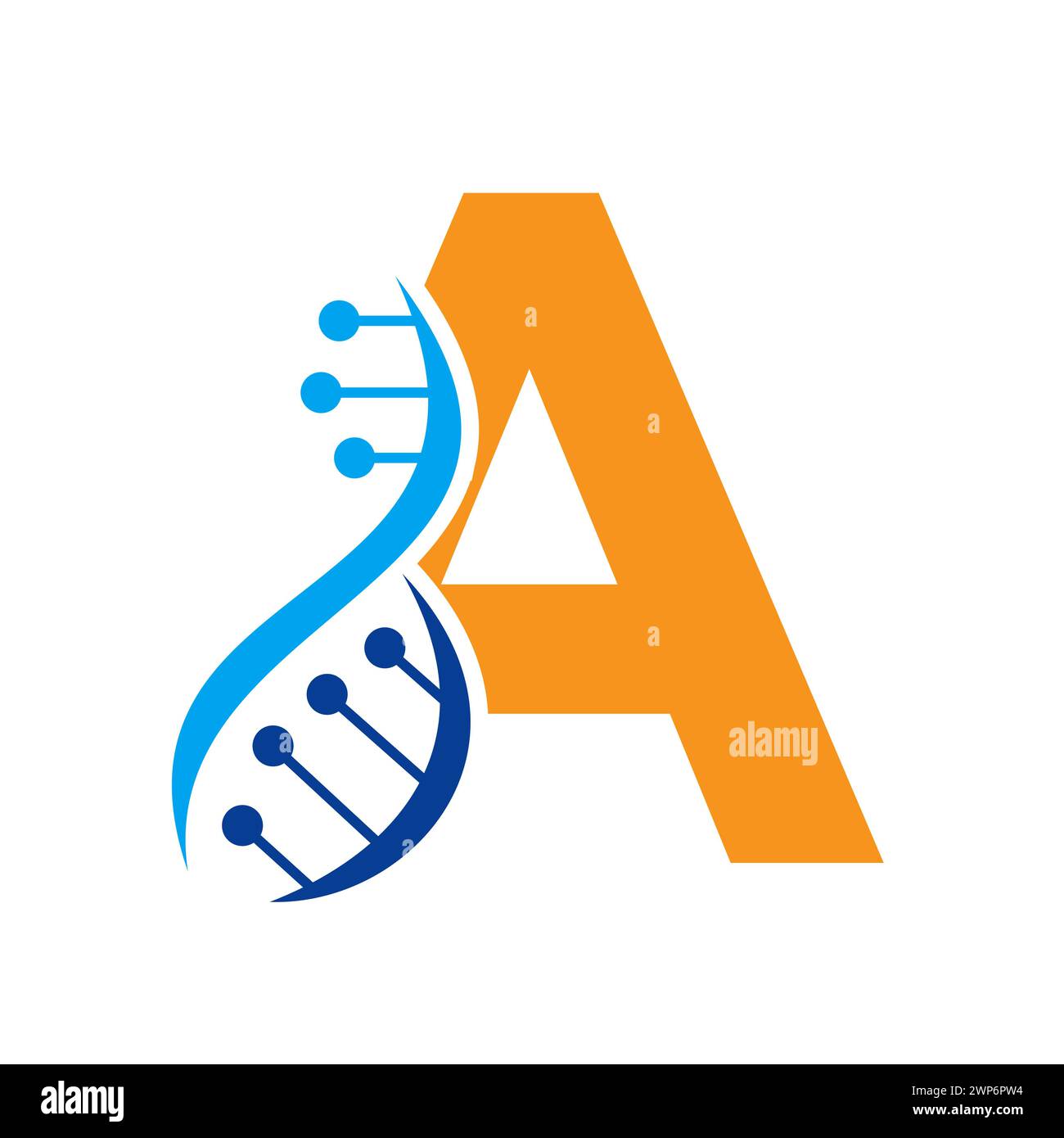 Initial DNA Logo On Letter A Vector Template For Healthcare Symbol ...