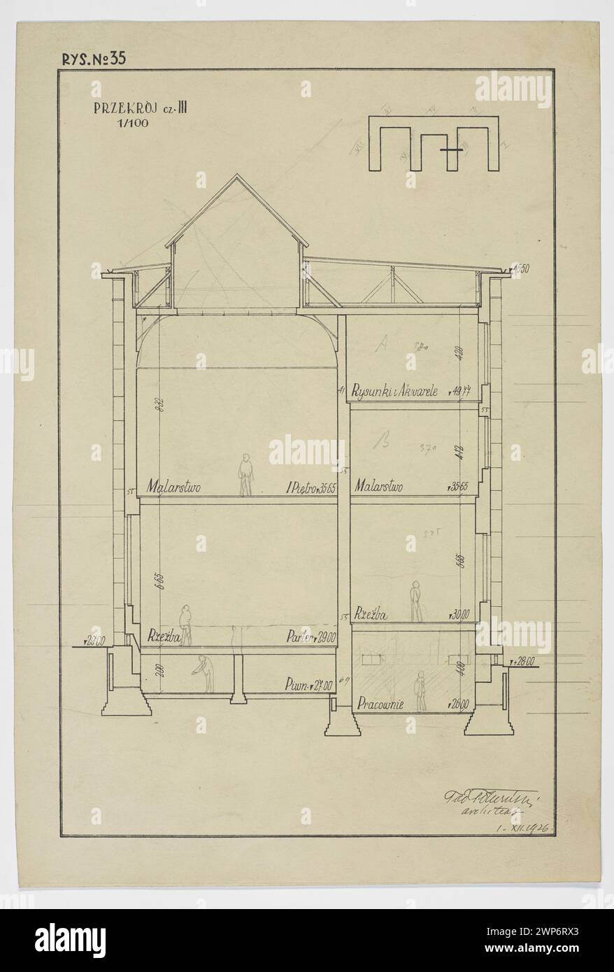 Warsaw. National Museum. Construction project. Figure No. 35. part III ...