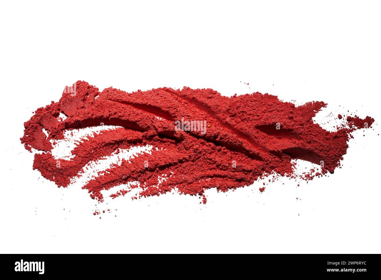Closeup view of red Holi powder isolated over a white background. Holi ...