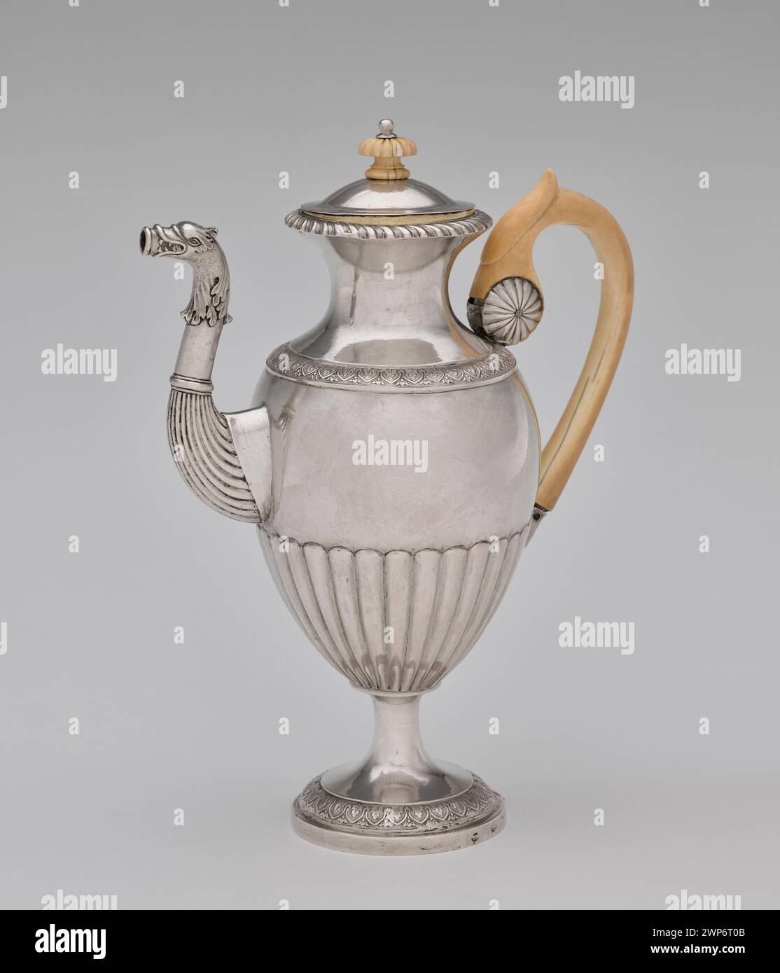 Coffee pot crafted by Emil Radke, dated to the 1930s, showing a ...