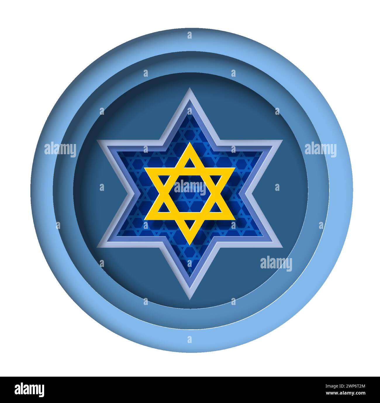 Judaism religion David star symbol papercut vector illustration Stock ...