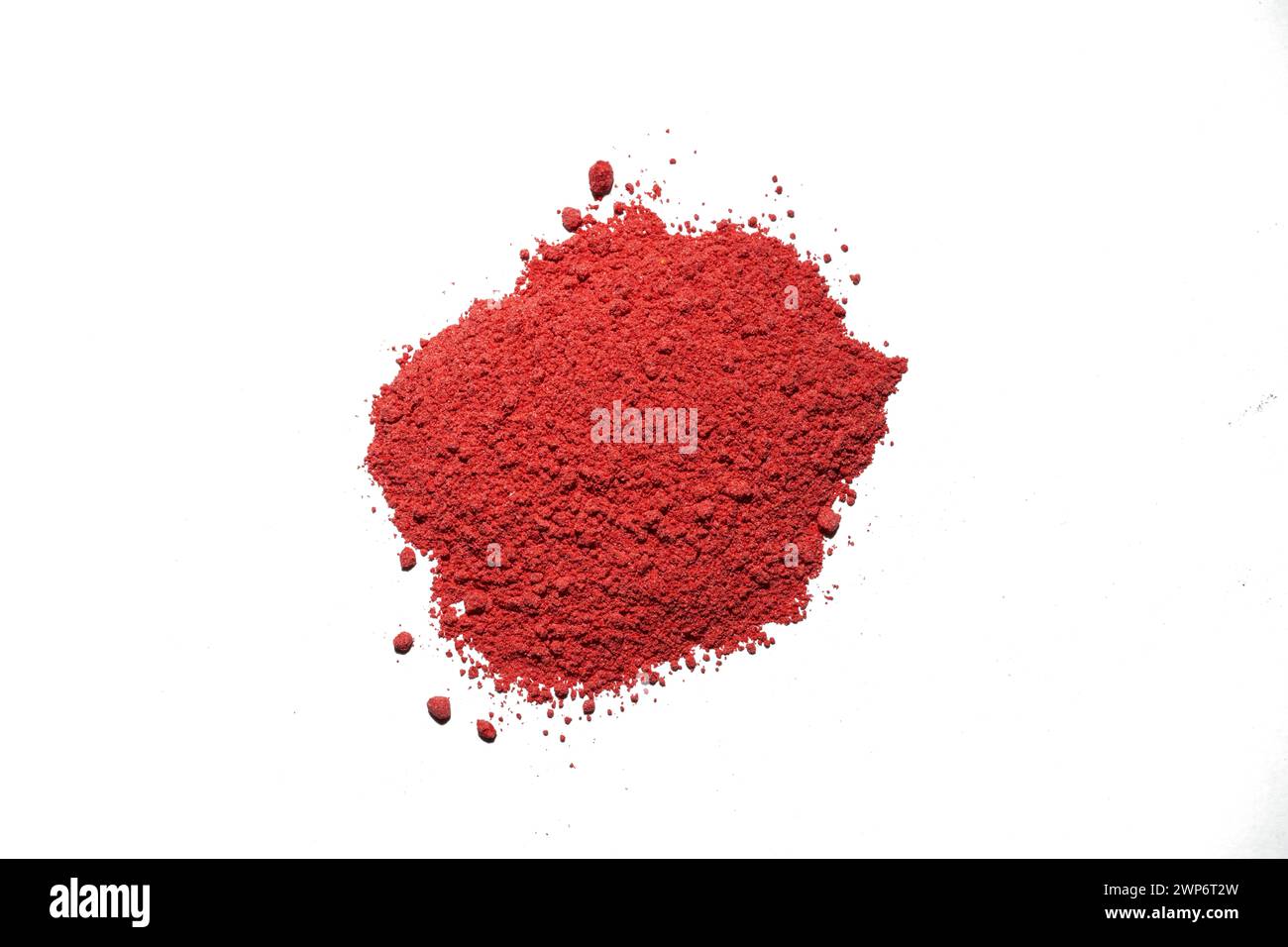 Closeup view of red Holi powder isolated over a white background. Holi ...